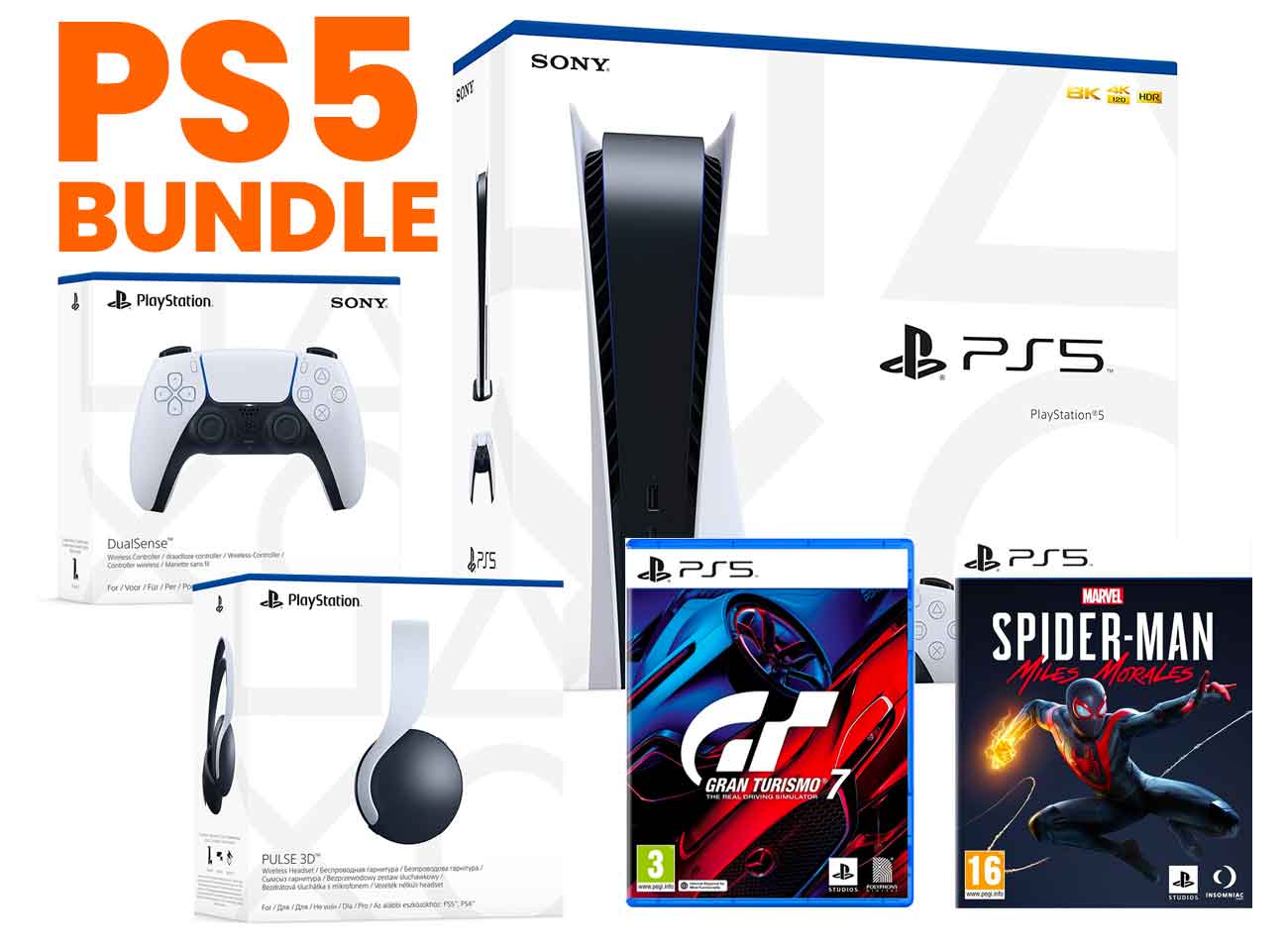 SONY PS5 BUNDLE - 2 GAMES, EXTRA CONTROLLER HEADPHONES - Competition Fox