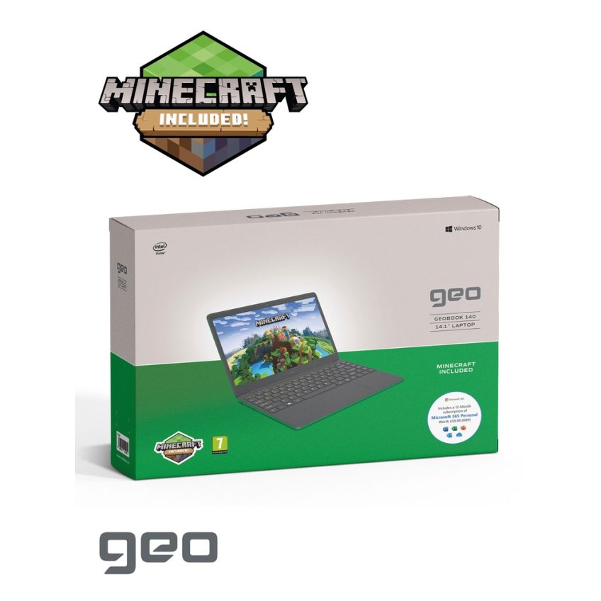GEOBOOK 140 MINECRAFT EDITION 14" GREEN LAPTOP - Competition Fox