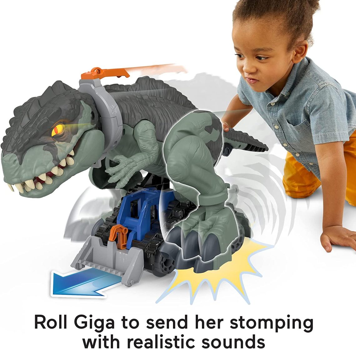 TOY DAY- AUTO WIN-JURASSIC WORLD Mega Stomp and Rumble Giga Dinosaur ...