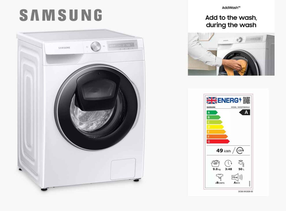 Samsung Series 6 WW90T684DLH Freestanding ecobubble™ AddWash™ Washing ...