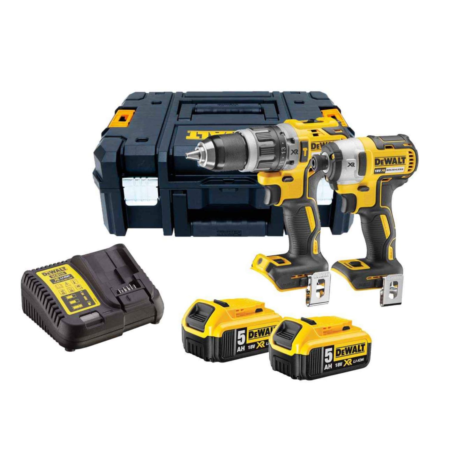 DeWalt DCK266P2T 18V XR Brushless Twin Pack with 2x 5.0Ah Batteries for ...