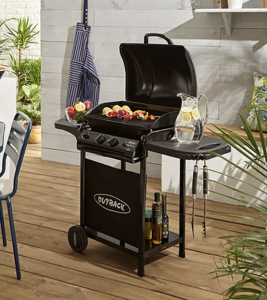 Outback Omega 250 2-Burner Gas BBQ, Black - Competition Fox