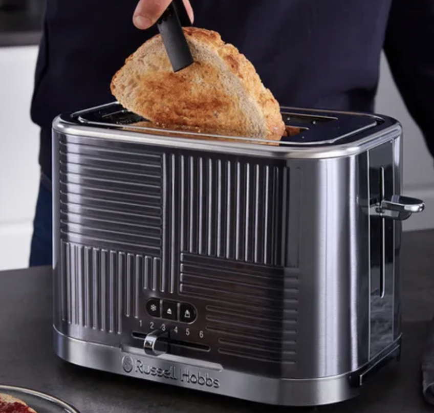 Russell Hobbs Geo Steel Kettle and Toaster Set - Competition Fox