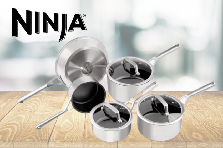 Ninja Zerostick Stainless Steel 5 Piece Non Stick Pan Set-05/11 ...