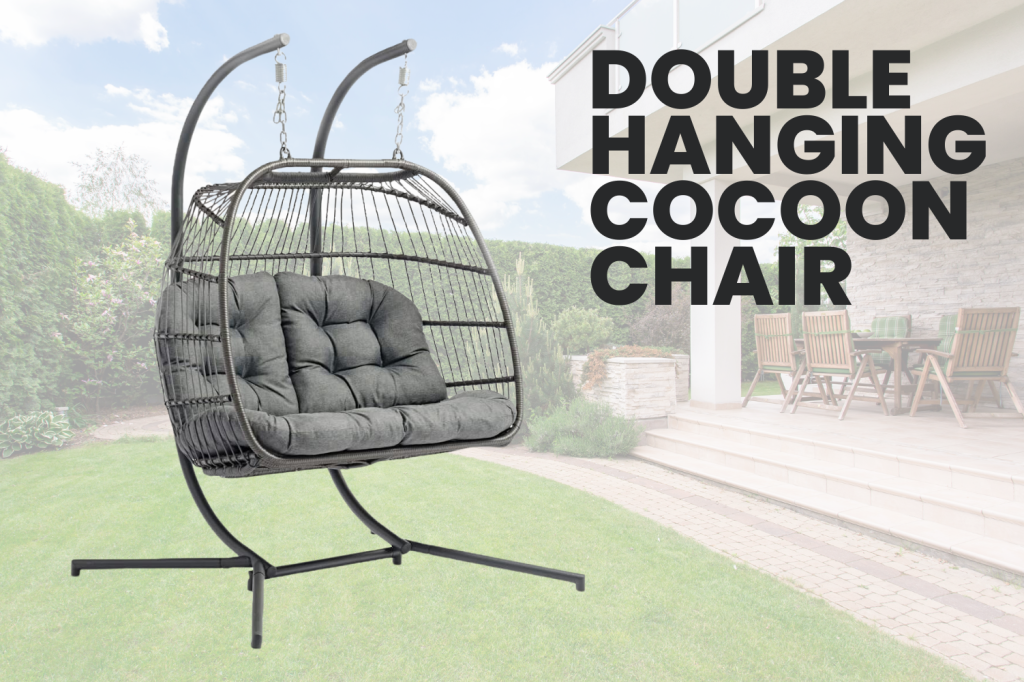 Maison and Garden Eleanor Double Folding Hanging Cocoon Chair Indoor ...
