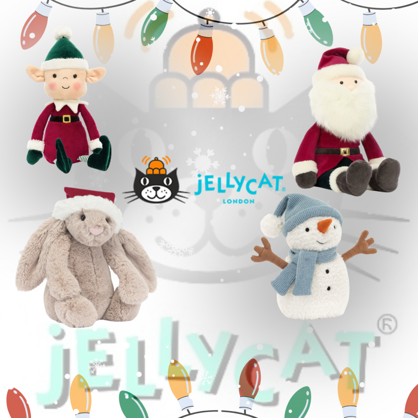 力JELLYCAT CHRISTMAS BUNDLE -JOLLY SANTA, SAMMIE SNOWMAN, ELDO ELF ...