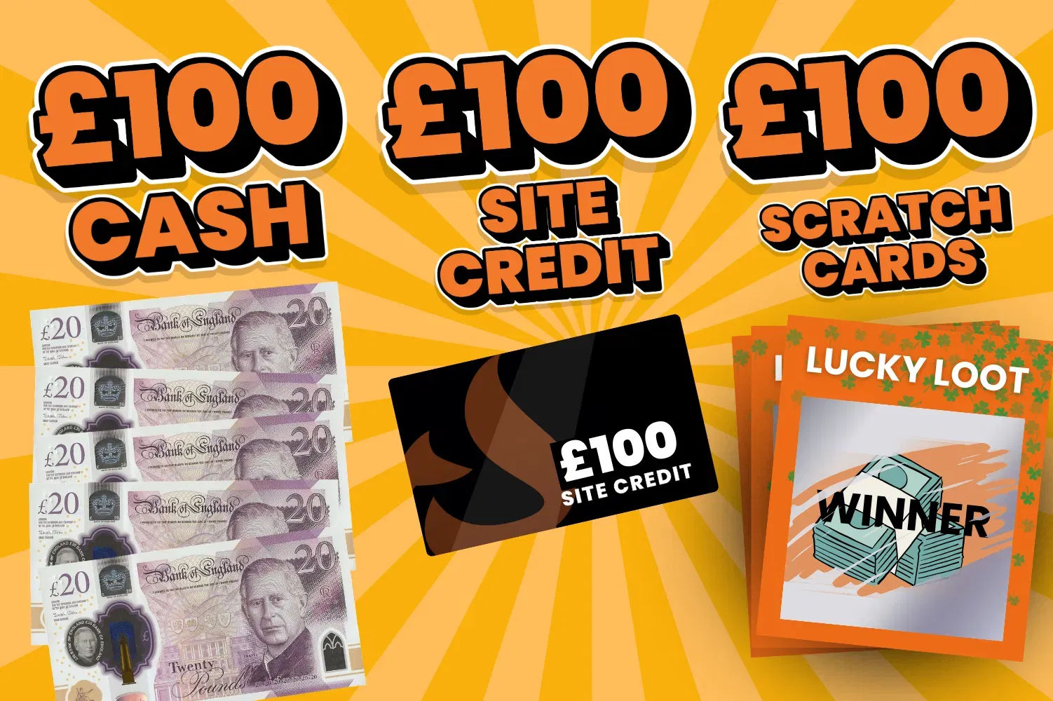 WIN £100 SCRATCH CARDS & £100 SUPERMARKET GIFT CARD & £100 SITE CREDIT ...