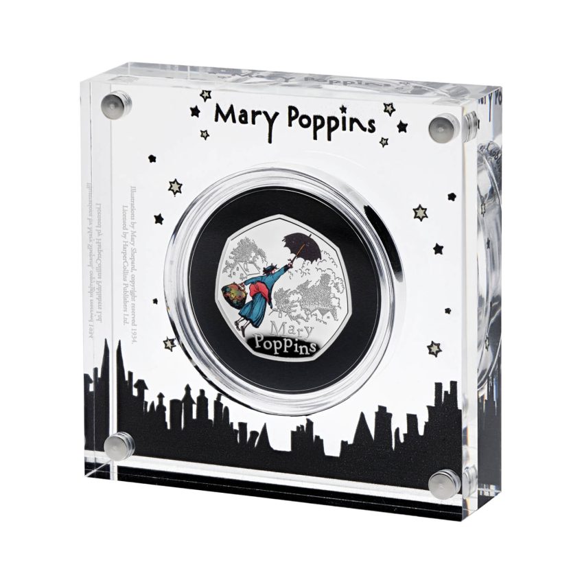 Mary Poppins 2025 UK 50p Silver Proof Colour Coin AUTO WIN ...
