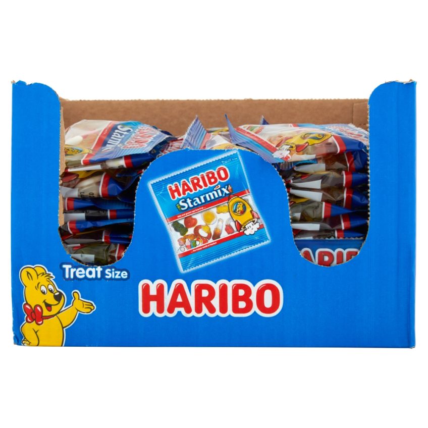 HARIBO SWEETS STARMIX MINI PACKS Box of 100 Jelly Gummy Sweet Bags ...