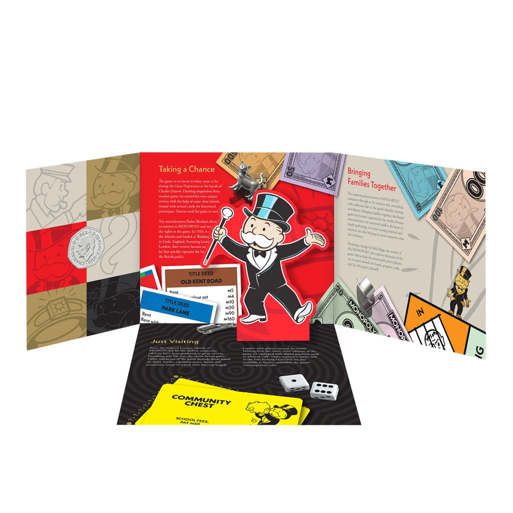 Monopoly 2025 UK 50p Brilliant Uncirculated Colour Coin AUTOWIN 13/10 ...