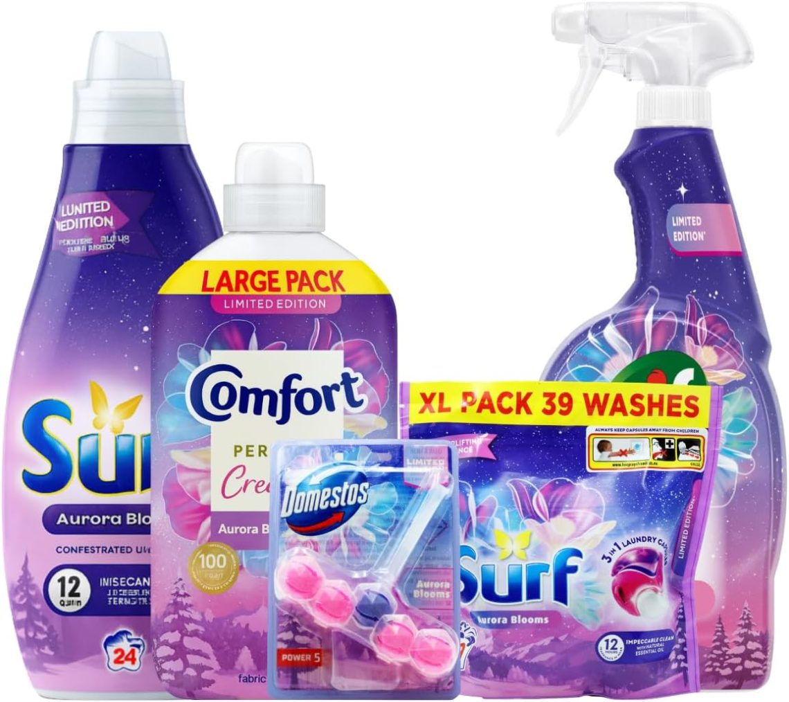 Aurora Blooms 5pc Cleaning & Laundry Bundle | Comfort Creations 45W ...