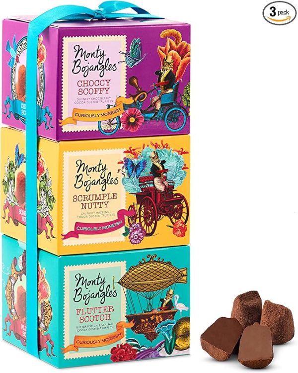 Monty Bojangles Cocoa Dusted Truffles Gift Tower (3 x 100g Pack)- 3 ...