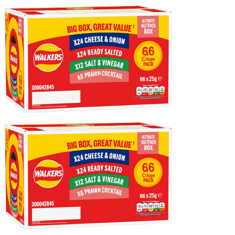 Walkers Classic Variety Box, 132 Crisps Pack, 25g Each, 4 Flavours ...