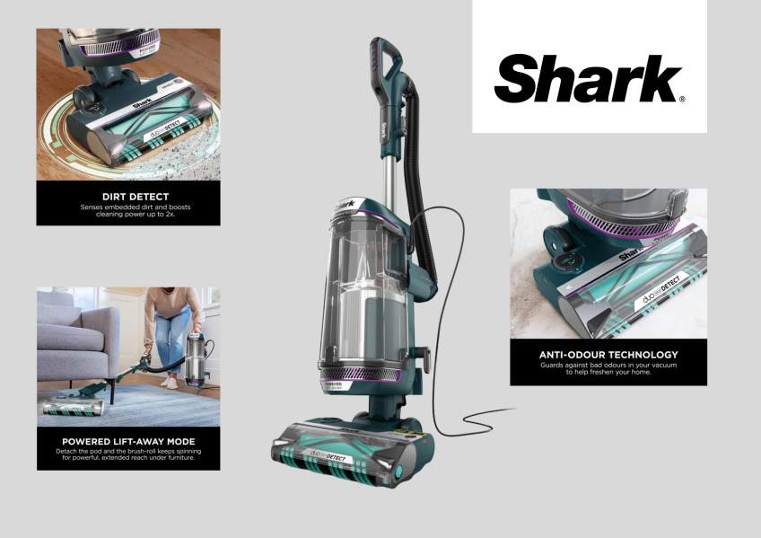 Shark AZ3900UKT PowerDetect Powered Lift-Away Upright Pet Vacuum ...